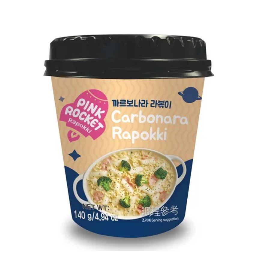 Macarrão Instantâneo Rapokki Carbonara Pink Rocket 140g - Ramen Coreano ...